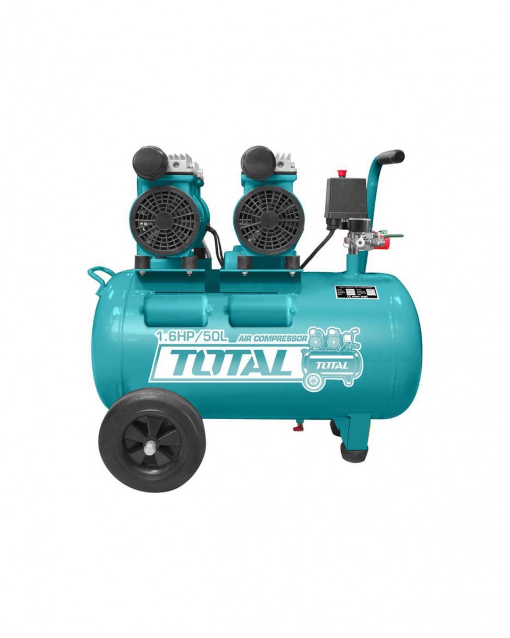 TOTAL TCS2150502 Air Compressor silent and oil free 50Lit