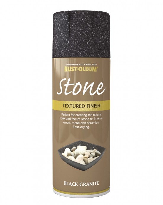 Rust-Oleum Stone Paint Spray Black 400ml